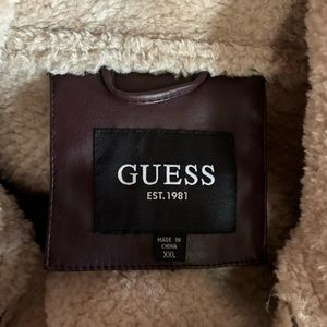 Guess | Jackets & Coats | Mens Guess Burgundy Leather Jacket | Poshmark